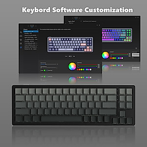 Womier S-K71 75% Gaming Keyboard, Aluminum Alloy Shell Wireless Mechanical Keyboard Bluetooth/2.4G/Wired Hot Swappable Pre-lubed Switches, Gasket Mounted RGB Creamy Keyboard for Mac/Win, Black