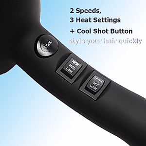 Infrared Hair Dryer, Professional Salon Negative Ionic Blow Dryers for Fast Drying, Pro Ion Quiet Hairdryer with Diffuser & Concentrator & Comb Black Gold