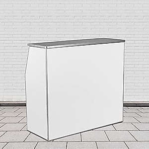 Flash Furniture Amara 4' White Laminate Foldable Bar - Portable Event Bar