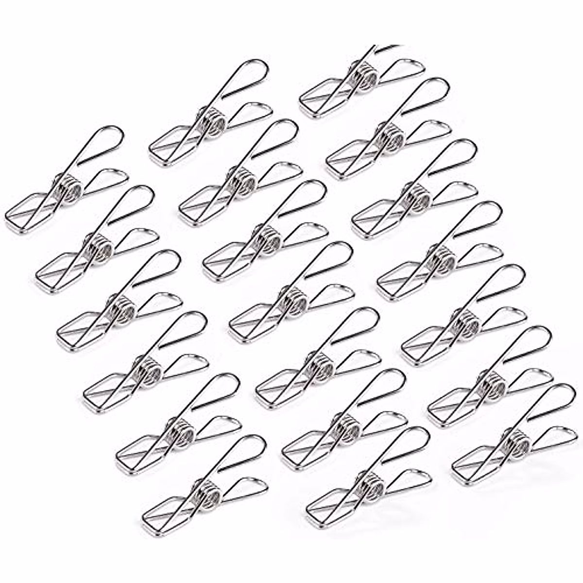Pealeep 52 Pack Clothes pins,2 Inch Multi-Purpose Stainless Steel Durable Clothes Pegs, Metal Wire Utility Clips for Home, Kitchen, Office, Outdoor, Travel