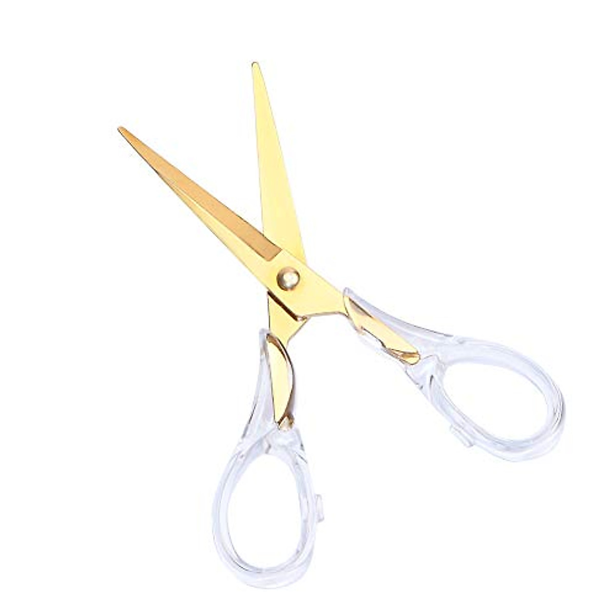 Koqye Multipurpose Scissors Acrylic Stainless Steel 6.3" Scissors Stylish Sharp Shears for Fabric Craft Supplies (Gold)