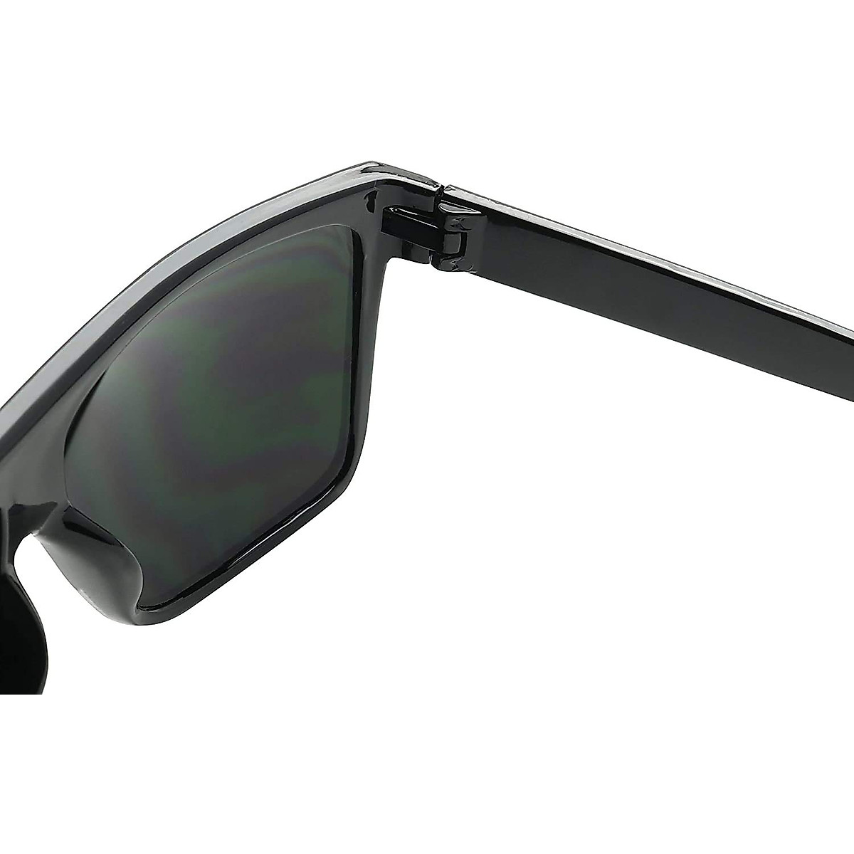 ShadyVEU Super Dark Black Lens Flat Top Square Oversize Migraine Shades Blackout Glasses Retro Sunglasses (Super Dark Lens)