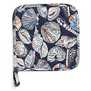 Vera Bradley Women's Cotton Pot Holder & Oven Mitt Set, Morning Shells, One Size