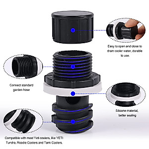 Cooler Drain Plug, Drain Plug Hose Connection Replacement Cooler Drain Plug Compatible with Yeti's Line of Roadie, Tundra, Roadie Cooler and Tank Coolers