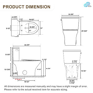 Simple Project 16inch Two-piece Elongated Toilet Single Flush 1.28gpf Toilet With Comfortable Soft Close Seat, Toilets For Bathrooms Comfort Height Elongated - White