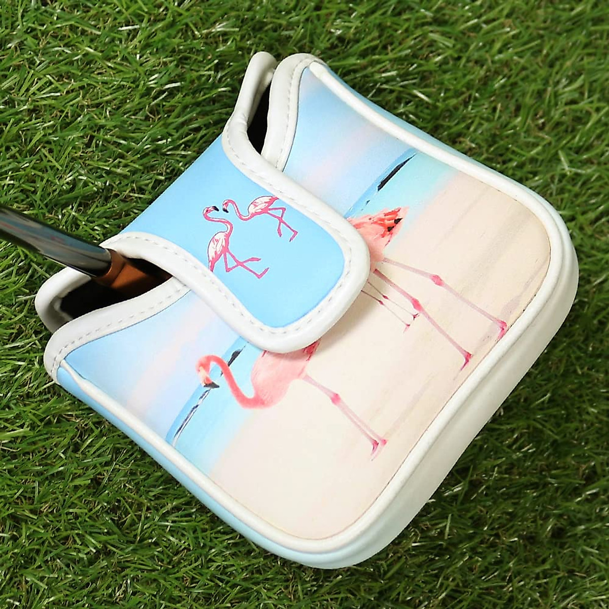 PINMEI Golf Mallet Putter Head Cover Mallet Headcovers Magnetic Club Cover Perfect for Scotty Cameron Odyssey Taylormade Ping (4.7×6 inches)