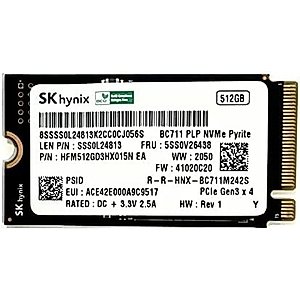 SKhynix 512GB M.2 2242 42mm BC711 NVMe PCIe Gen 3 x4 TLC SSD (HFM512GD3HX015N) for Dell HP Lenovo Laptop Ultrabook Tablet - Internal Solid State Drive (OEM New)