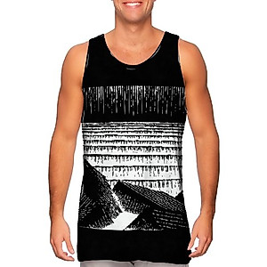 Yizzam- M.C.Escher - Blocks of Basalt .-Tshirt- Mens Tank Top 2013-2X Multicolored