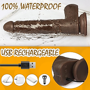 Thrusting Dildo Vibrator, with 5 Rotation 7 Vibrations Vibrating and Heating Sex Toy, Realistic Telescopic Penis with Remote Control for Anal G-spot Stimulation