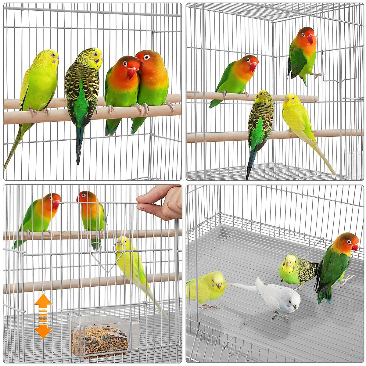 Yaheetech 47'' Height Metal Flight Bird Cage Parrot cage for Parakeets Conures Budgies Lovebirds with Rolling Stand