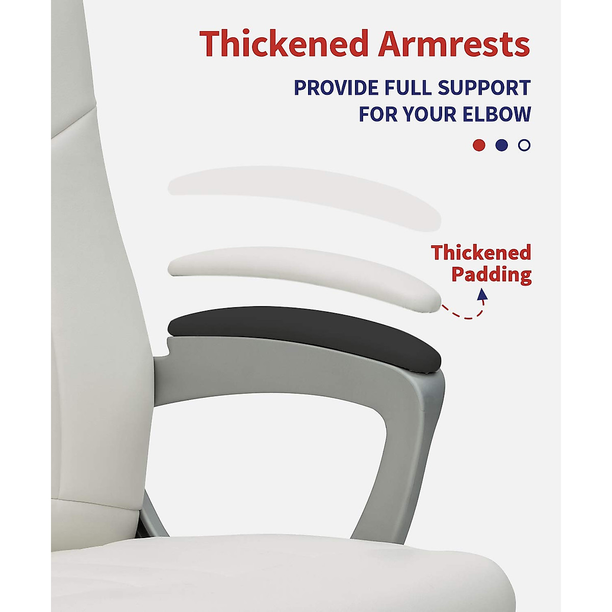 CLATINA Office Computer Desk Chair Executive Mid Back Chair Comfortable Ergonomic Managerial Chair Adjustable PU Leather Home Office Desk Chair Swivel, White 1PK