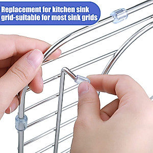 60 Packs Kitchen Sink Rack Feet Sink Rack for Bottom of Sink PVC Sink Protector with Bumpers Protective Sink Cover Farmhouse Sink Accessories Sink Replacement Feet for Kitchen Sink Grid, Clear