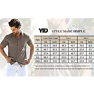 YTD Men's Linen Casual Short Sleeve Shirts Button Down Summer Beach Shirt Green