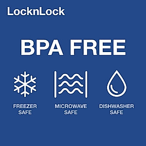 LocknLock Rectangular Food Containers with Lids Set of 3 - Plastic Airtight & Watertight Food Storage Containers, BPA Free & Dishwasher Safe, 3 x 1L, Blue