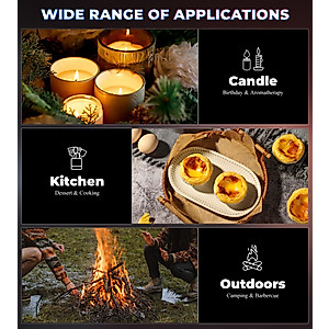 SAMNIU Pack of 4 Torch Lighter, Mini Jet Flame Butane Lighters, Multi-Purpose, 45° Rotatable for Campfires, Candle, Fireplaces, Christmas Party Favors (Gas not Included)