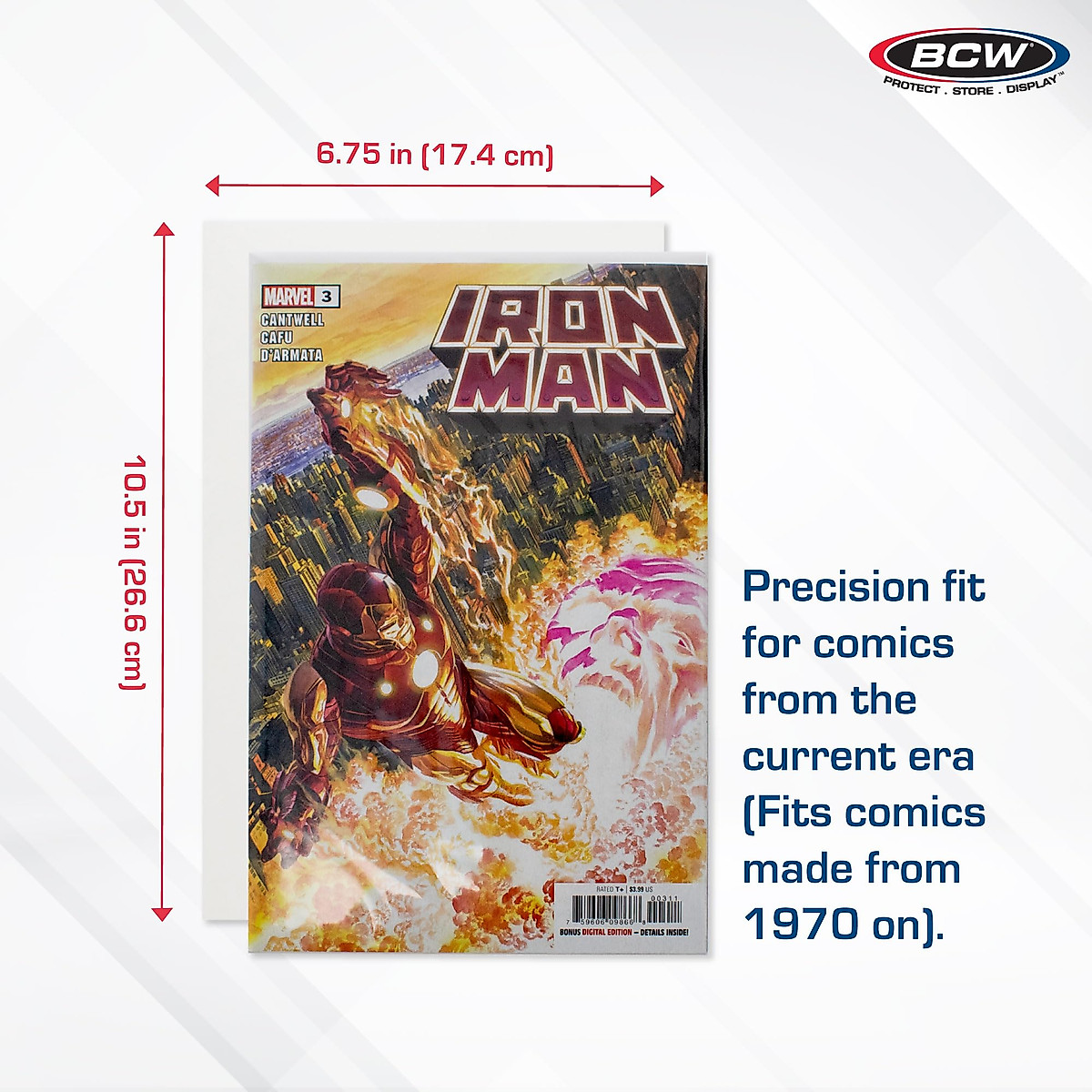 BCW Supplies - Current Size Comic Boards - White - BBCUR - (100 Boards)