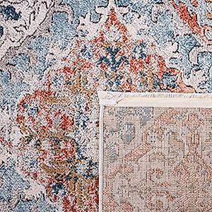 Safavieh Shivan Collection Area Rug - 9' x 12', Blue & Rose, Vintage Design, Non-Shedding & Easy Care, Ideal for High Traffic Areas in Living Room, Bedroom (SHV787M)