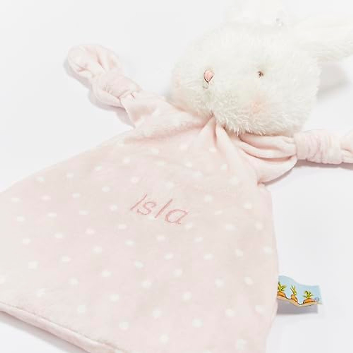 Bunnies By The Bay "Blossom" Knotty Friend Baby Stuffed Animal Blanket - Plush Baby Lovey - Best Friend Blanket - 10” Multicolour