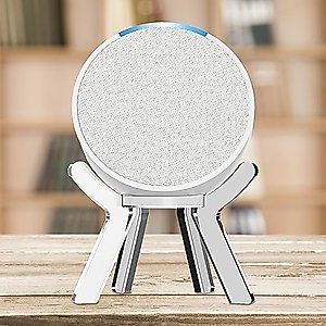 HeyMoonTong Smart Speaker Table Stand - Acrylic Decorative Holder for Echo Pop and Apple Homepod Mini, Exquisite Desktop Decorative Accessories for Office/Room (Clear)