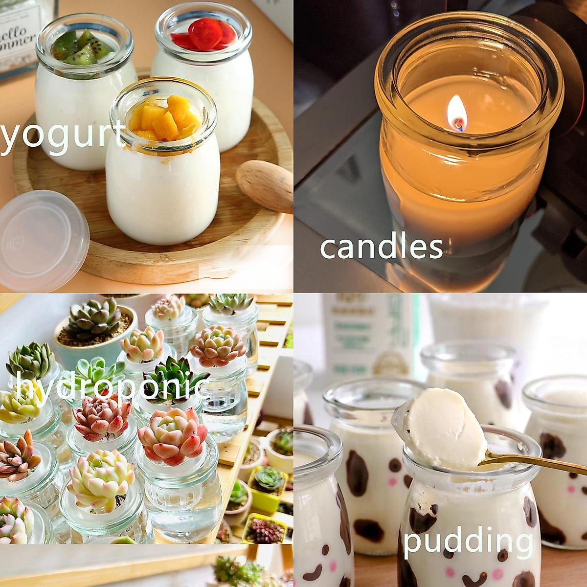 ihomecooker Small Mason Jars 60Pack, 3.4 oz/100 ml Glass Favor Jars with Lids, Candle jars,Yogurt Containers with Lids,Bath Salt Jars Wedding Favors Honey Pot