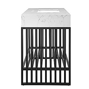 Modway Gridiron 48" Stainless Steel Bathroom Vanity Cabinet, 48 Inch, Black