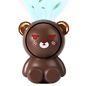 wegte Bear Fan, Portable Neck Fan, Cute Handheld Fan, Rechargeable Battery Powered Fan, 2 Speed Wind, Bladeless Design, Exquisite Appearance, Gift for Kids Girls Women, Brown