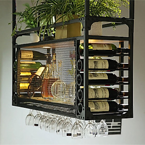 rlosqvee Industrial Wine Rack Hanging/Wall Mounted, 2-Tier Vintage Solid Wood Wine Storage Rack, Wine Display Shelf for Kitchen Bar Restaurant (40 inch (W))