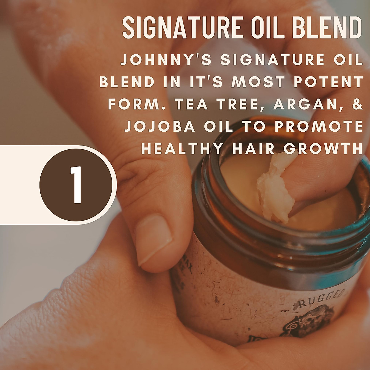 Johnny Slicks Oil Based Pomade | Organic Hair Styling for Men, Low to Medium Hold | Promotes Healthy Hair Growth & Helps Hydrate Dry Skin, (Rugged, 4 Ounce) Veteran Owned, USA Made.