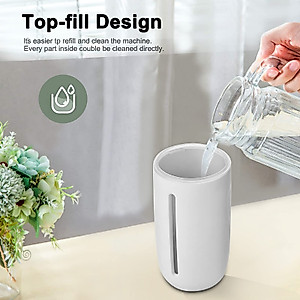 Portable Mini Humidifier, Small Cool Mist Humidifier with Night Light, USB Personal Desktop Humidifier for Baby Bedroom Travel Office Home, Auto Shut-Off, 2 Mist Modes, Super Quiet, with Adapter