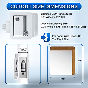 RV Door Lock 2 Pack White Camper Door Lock Travel Trailer Door Latch Zinc Alloy RV Entry Door Latch RV Door Lock Replacement Kit with Keys for Camper Horse Trailer Cargo Hauler