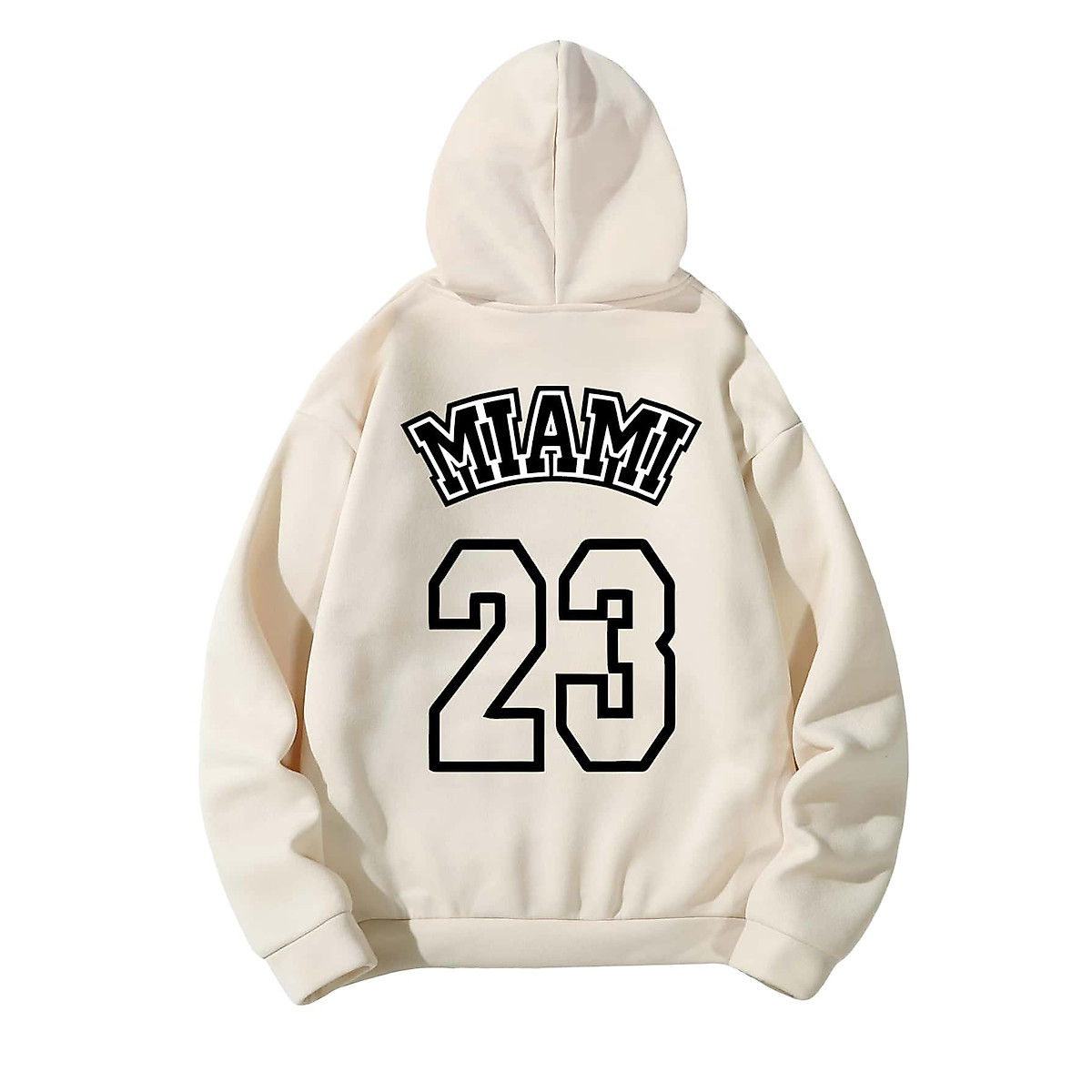 SHENHE Men's Letter Print Casual Long Sleeve Drawstring Pullover Hoodie Sweatshirt Apricot L