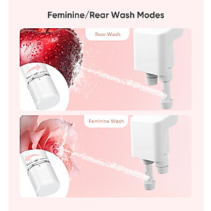 Ultra-Slim Bidet Attachment, Posterior&Feminine Wash-(Retractable Dual Nozzles), Non-Electric Bidet Attachment for Toilet Seat, Adjustable Fresh Cold Water Pressure, Stainless Steel Inlet (White)