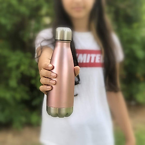 CHILLOUT LIFE Stainless Steel Water Bottle for Kids School: 12 oz Double Wall Insulated Cola Bottle Shape for Cold and Warm Drinks, BPA Free Metal Sports Bottle for Boys, Girls & Women