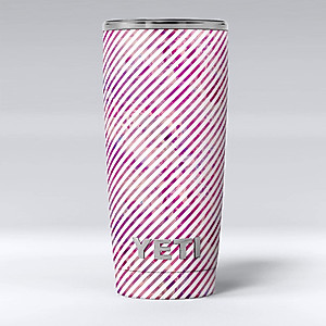Design Skinz Slanted White Lines Over Multicolored Clouds - Skin Decal Vinyl Wrap Kit Compatible with The Yeti Rambler Cooler Tumbler Cups
