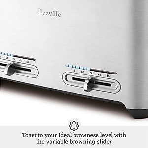 Breville BTA840XL Die-Cast 4-Slice Smart Toaster, Stainless Steel