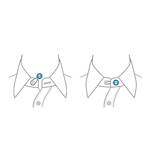 COCHIC Collar Extenders for Mens Shirts - Button Extender - Dress Shirt Neck Extender for Men 2-Pack Elastic Collar Support - White Buttons - Non-Metal - Expand your Shirt Collar by Up to 1.5 inches