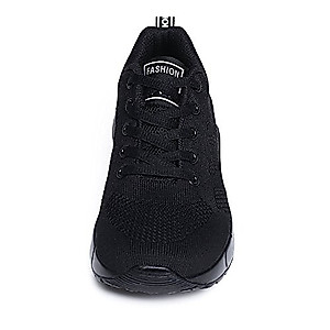 ZPAWDH Women's Road Running Shoes Breathable Air Cushion Sneakers Carbon Black 7.5US