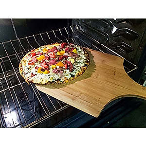 Camco Bamboo Pizza Peel, Charcuterie with Handle - Pizza & Bread Serving or Baking Board | Cutting Board & Serving Tray for Fruit, Vegetables and Cheese - (53000)