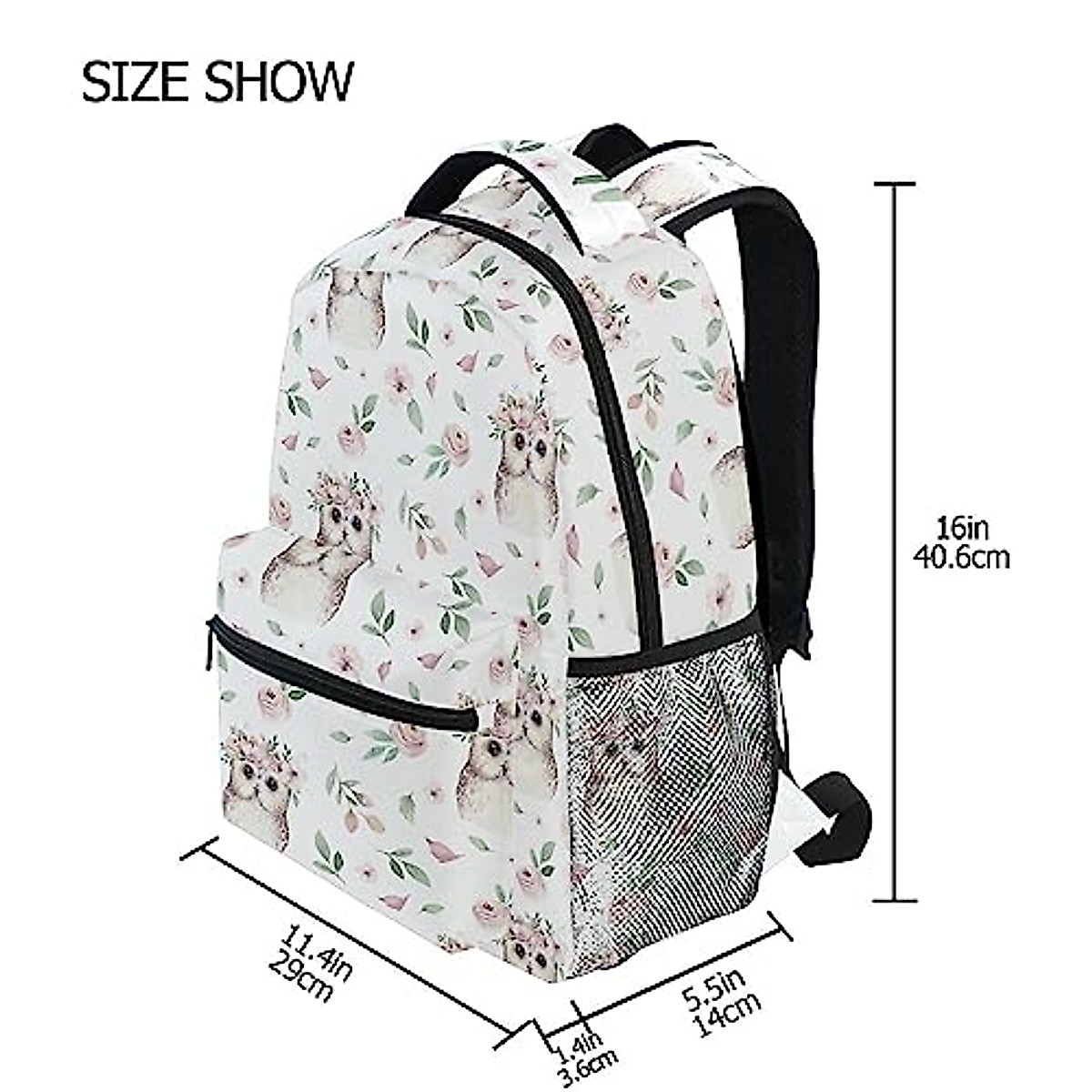 ALAZA Watercolor Owl Bird Large Backpack,unisex Girls kids College Bookbags Daypack Bag,Water Resistant Personalized Laptop iPad Tablet Children Backpack Travel College Bag