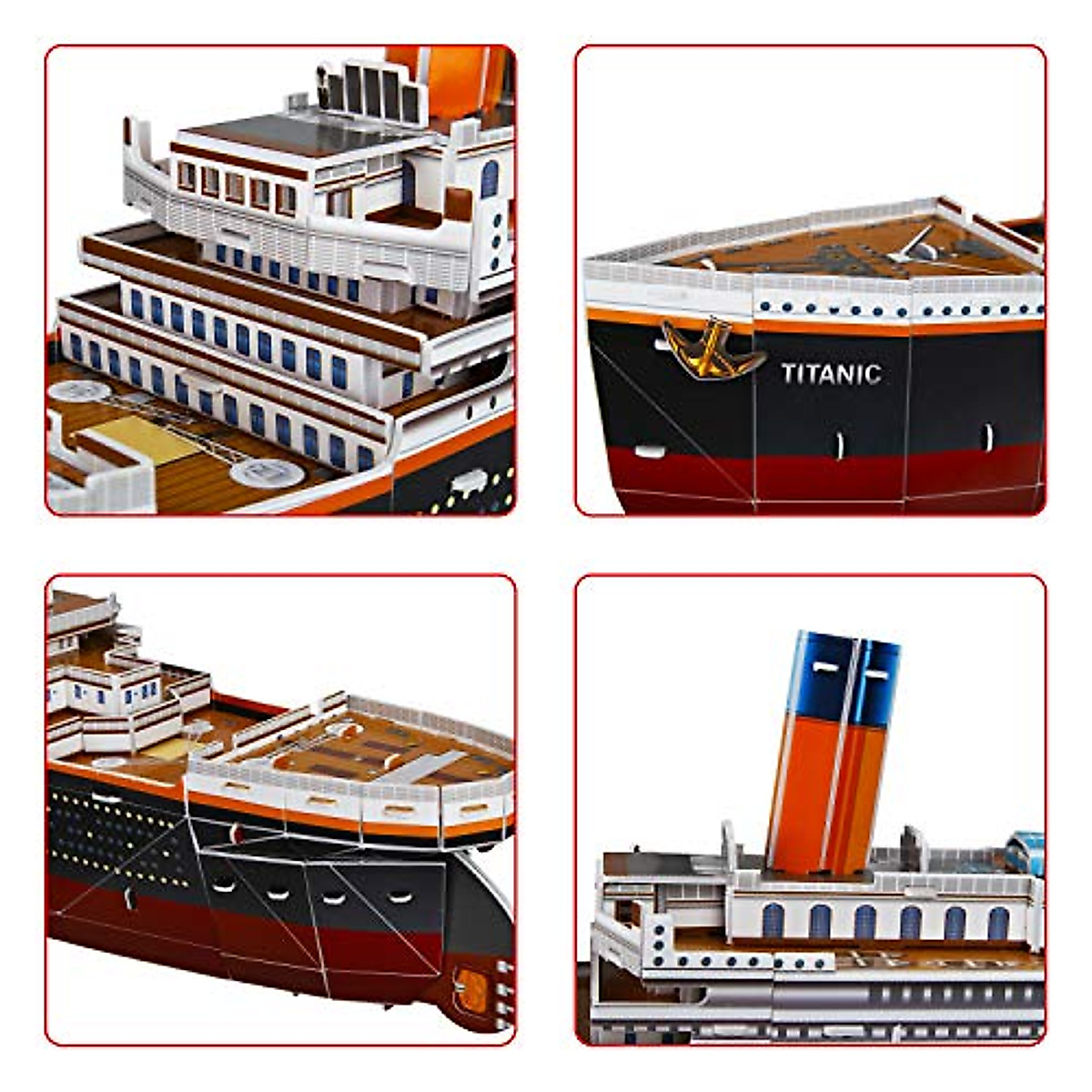 WISESTAR 32.2" L Large Titanic 3D Puzzles Model for Adults and Kids, 116PCS Sinking Cruise Boat Ship Play Model Game Toy Craft Kits, Educational Toy Birthday Gift for Boys Girls