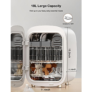 MOMSSY 4-in-1 UV Cleaner and Dryer for Baby Bottles, 18L Bottle Cleaner and Dryer with Touch Control & Auto-Off Safety for Cup/Toothbrush/Beauty Tools/Tableware/Pacifier