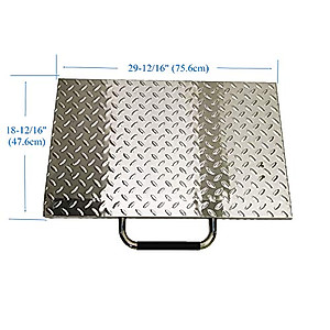 28-Inch Flat Top Griddle/Grill Hard Cover for Blackstone, Blackstone 28" Griddle Accessory, Diamond Plate Stainless Steel, Heat Protection Handle