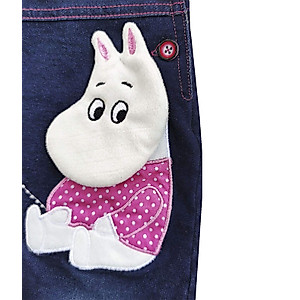 KIDSCOOL SPACE Baby Denim Overall,Little Girl Cute Cartoon Hippo Jean Dungaree,Blue,12-18 Months