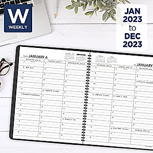 AT-A-GLANCE 2023 Weekly Planner, Hourly Appointment Book, 8-1/4" x 11", Large, Large Print, Black (70LP0105)