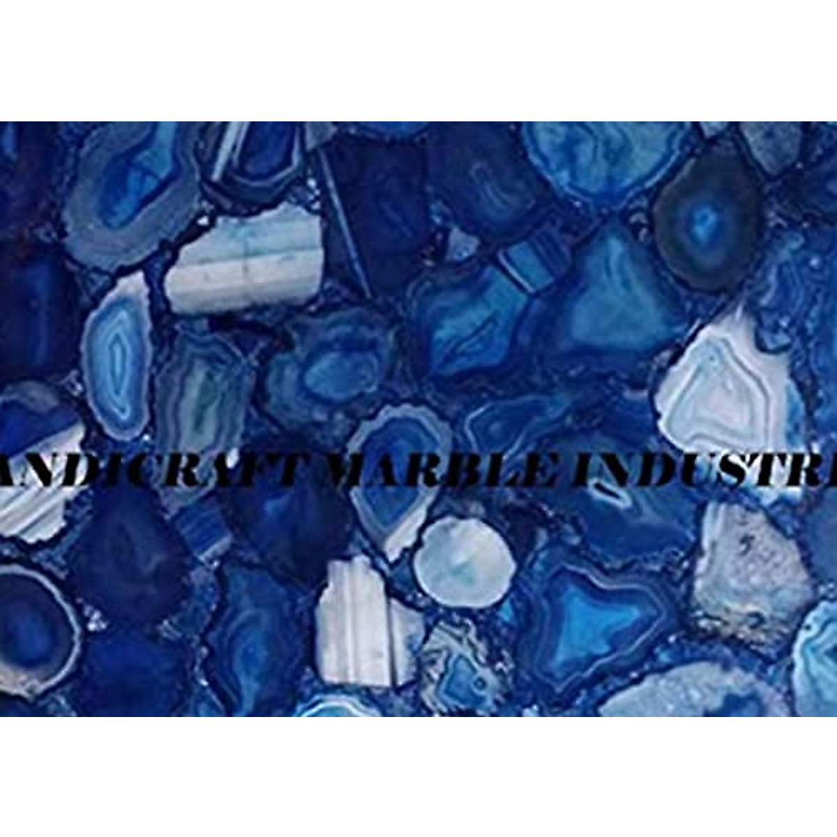 33" x 33" Inch Blue Agate Stone Square Dining Table Top, Blue Agate Stone Square Coffee Table Top, Blue Agate Stone Square Centre Table Top, Piece Of Conversation, Family Heir Loom