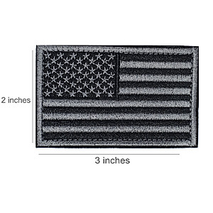 2 Pieces Tactical USA Flag Patch -Black & Gray- American Flag US United States of America Military Uniform Emblem Patches (2 Packs)