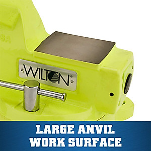 Wilton High-Vis Safety Bench Vise, 5" Jaw Width, 5-1/4" Jaw Opening, 3-3/4" Throat (Model 1550)