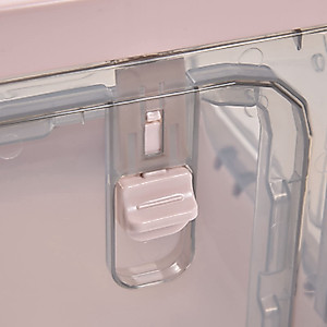 Storage Bins with Lids, Plastic Storage Bins for Closet Organizers and Storage, Stackable Storage Bins, Closet Storage Bins with Double Door, 4 Wheel 35L Collapsible Storage Bins for Home, Dorm