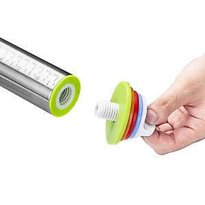 Adjustable Rolling Pin with Thickness Rings and Pastry Mat Set for Baking Cookie Chapati Fondant Dough Pastry Pizza Pie Crust, Stainless Steel Roller Pin