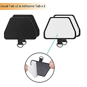 Doormoon Phone Lanyard, Universal Adjustable Neck Straps for Phone Case Keys ID Badges Compatible for iPhone 14 Pro Max, Samsung, Motorola, LG & Most Smartphones, 2 Pack,Black Black